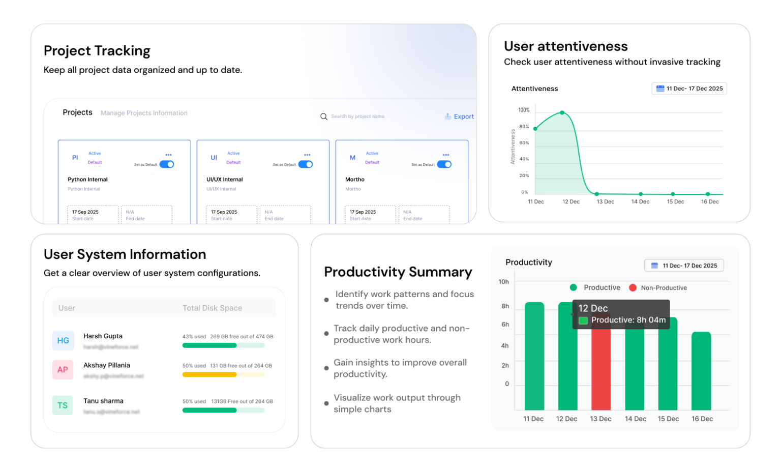 Vineforce Teams | Time Tracking & Productivity Monitoring Software